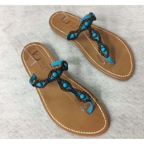 K.Jacques | Shoes | K Jacques St Tropez Ismelda Blue Stone Thong ...